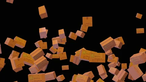 delivery cardboard box particle loop ani... | Stock Video | Pond5