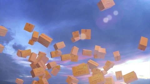 delivery cardboard box particle loop ani... | Stock Video | Pond5