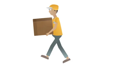 Delivery man. Animation of a courier wit... | Stock Video | Pond5