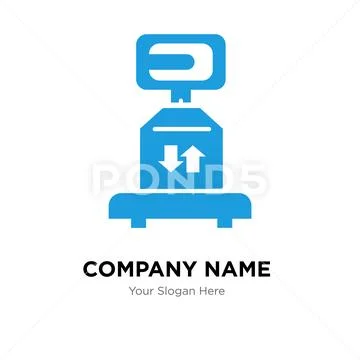 Delivery scale with a box company logo design template: Royalty Free ...