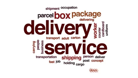 Delivery service animated word cloud, te... | Stock Video | Pond5
