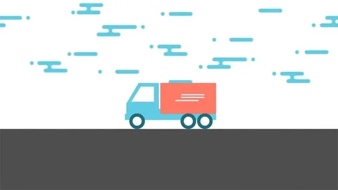 Delivery truck animation with concept of... | Stock Video | Pond5
