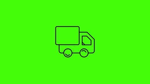 Delivery truck icon animation on a green... | Stock Video | Pond5