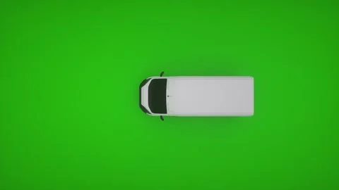 Delivery van driving animation on green ... | Stock Video | Pond5