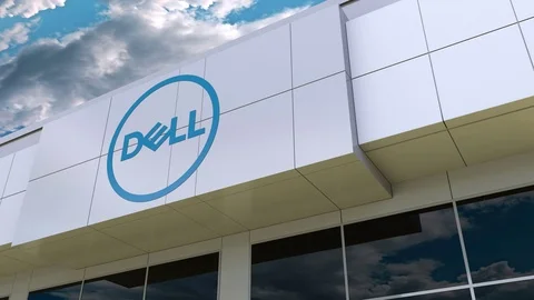 Dell Inc. logo on the modern building fa... | Stock Video | Pond5