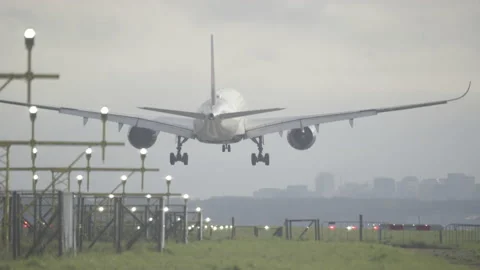 Delta Airbus A350 Passenger Airplane Lan... | Stock Video | Pond5