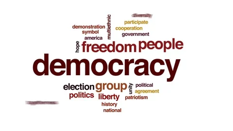 Democracy animated word cloud, text desi... | Stock Video | Pond5