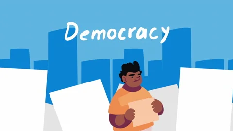 democracy lettering with man animation | Stock Video | Pond5