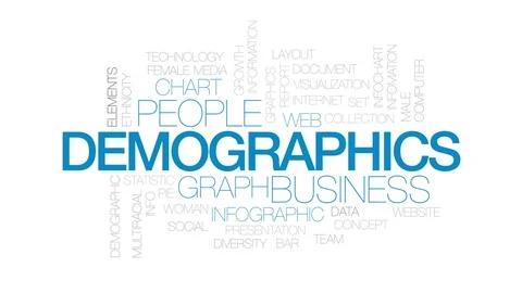 Demographics animated word cloud, text d... | Stock Video | Pond5