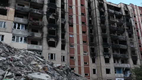 Demolition of a high-rise building. The ... | Stock Video | Pond5