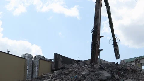 Demolition of a high-rise building. The ... | Stock Video | Pond5