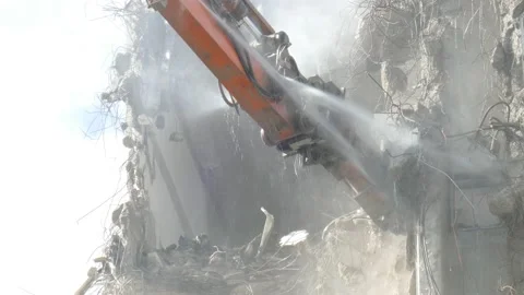 Demolition shears; demolition excavator | Stock Video | Pond5