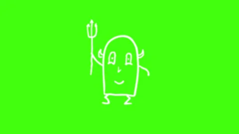 demon animation on green screen | Stock Video | Pond5