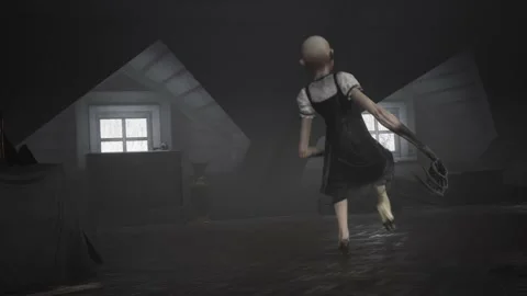 Demon Girl is Dancing in the Attic of a... | Stock Video | Pond5
