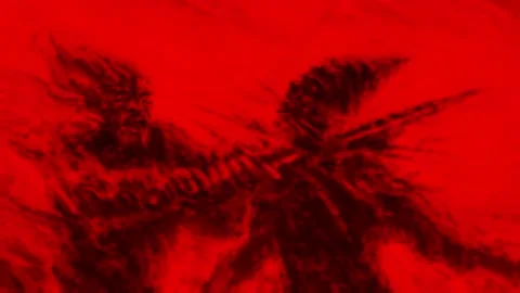 Demon warrior fights with a squad of sol... | Stock Video | Pond5