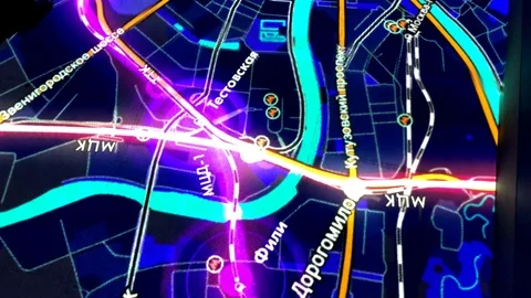 Demonstration of animated city map with ... | Stock Video | Pond5