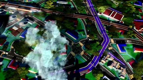 Demonstration of animated city map with ... | Stock Video | Pond5