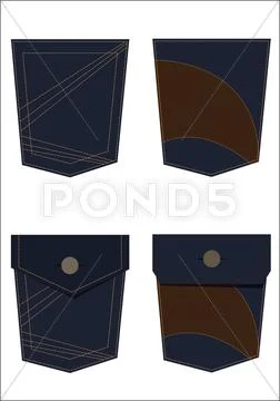 Denim Jeans Pocket. Vector EPS File Fully Layered and Easy to Edit ...