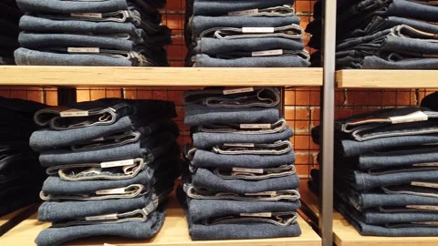 The denim section of the new mall. | Stock Video | Pond5