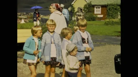 Denmark 1968, Danish Children Playing Ou... | Stock Video | Pond5