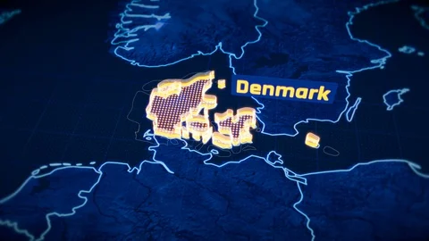 Denmark country border 3D visualization,... | Stock Video | Pond5