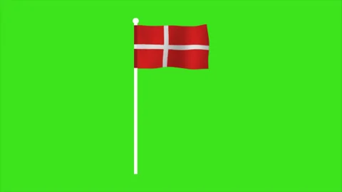 Denmark Flag Animation on Green Screen | Stock Video | Pond5