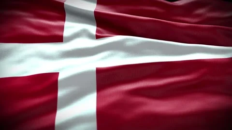 Denmark Flag Realistic Loop Animation | Stock Video | Pond5