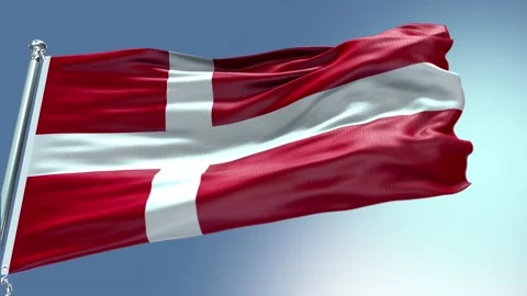Denmark Flag Realistic Loop Animation | Stock Video | Pond5