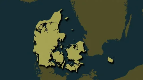 Denmark map - solid. Shadow. Pattern. | Stock Video | Pond5