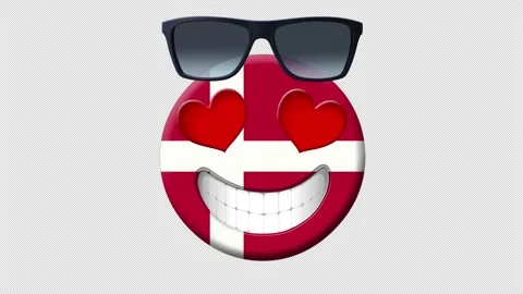 Denmark.Animation of smiling face with d... | Stock Video | Pond5