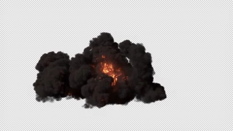 Dense Dark Ground Explosion on Alpha | Stock Video | Pond5