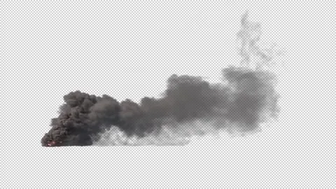 Dense Fire Burning with Dark Smoke on A... | Stock Video | Pond5