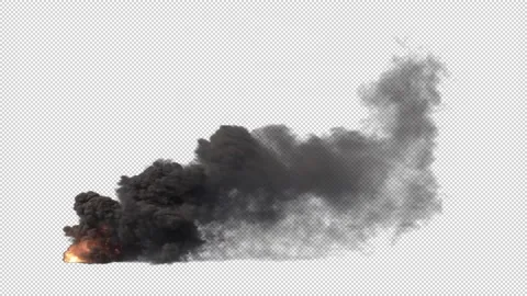 Dense Fire Burning with Dark Smoke on A... | Stock Video | Pond5