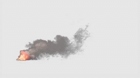 Dense Fire Burning with Smoke on Alpha | Stock Video | Pond5