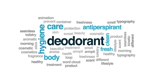 Deodorant animated word cloud, text desi... | Stock Video | Pond5