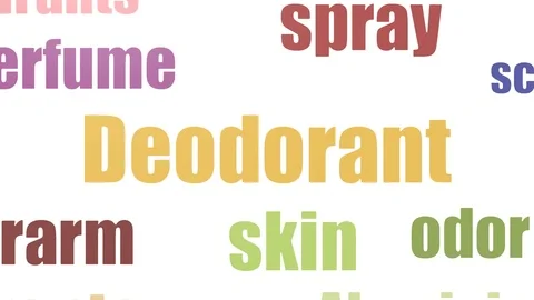 Deodorant Word Cloud Animated Isolated O... | Stock Video | Pond5
