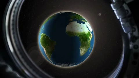 Departure from Earth on a spaceship. a s... | Stock Video | Pond5