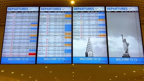 Departure Table at JFK Airport in New Yo... | Stock Video | Pond5
