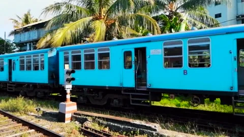 The Departure Of A Train Starting From A... | Stock Video | Pond5