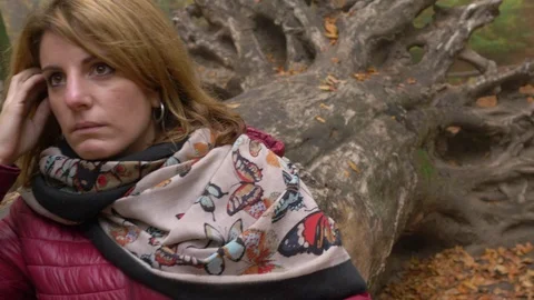 depressed lonely woman in the forest cry... | Stock Video | Pond5