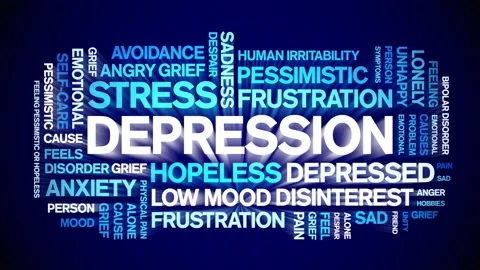 Depression animated word cloud,animation... | Stock Video | Pond5