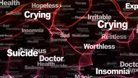DEPRESSION Keywords Animation, Backgroun... | Stock Video | Pond5