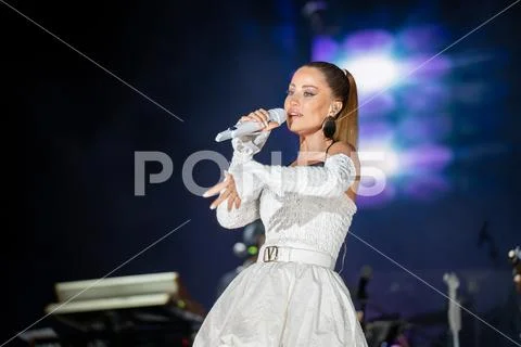 Derya Ulug concert. Derya Ulug is a Turkish singer. Stock Image #252834696