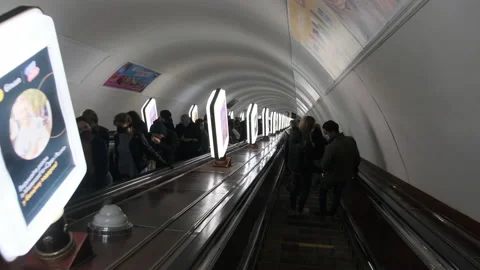Descent on the excavator in the subway | Stock Video | Pond5