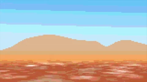 Desert 8 bit motion background loop. 3d ... | Stock Video | Pond5
