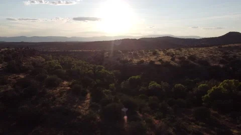 Desert Prairie Evening Sunset Aerial | 4... | Stock Video | Pond5