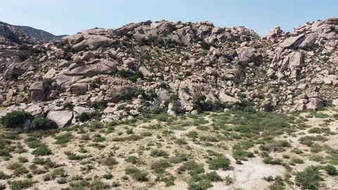 Desert Prairie Rocks Aerial | 4K Nature ... | Stock Video | Pond5