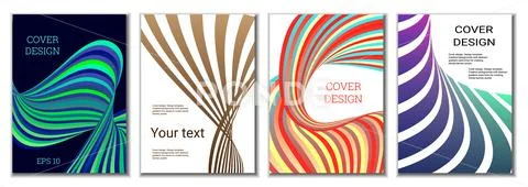 Design of covers for magazines, banners, posters. Set of 4 covers ...
