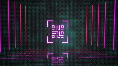 Designing glowing QR code with neon acce... | Stock Video | Pond5