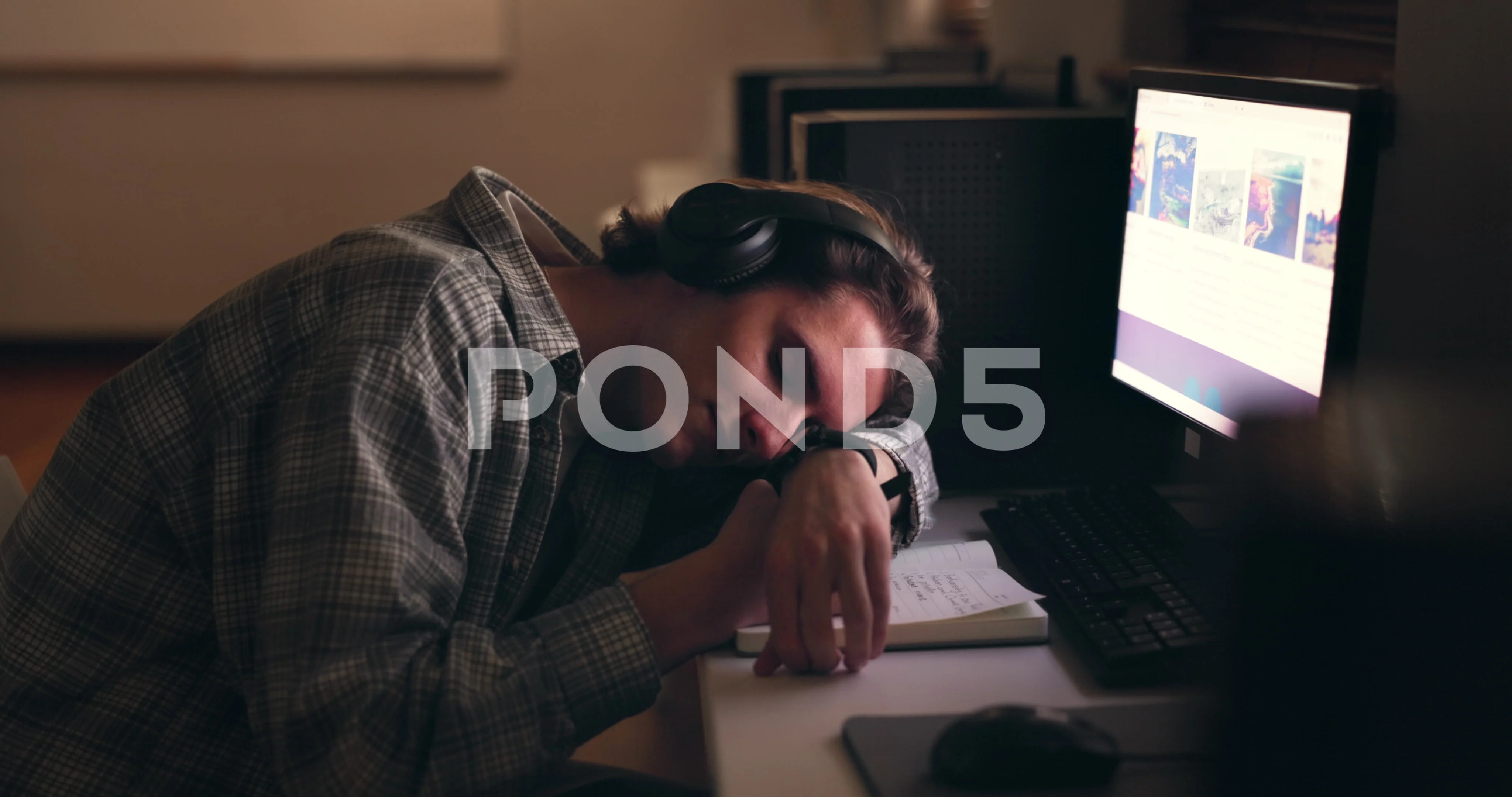 Sleeping Student At Computer